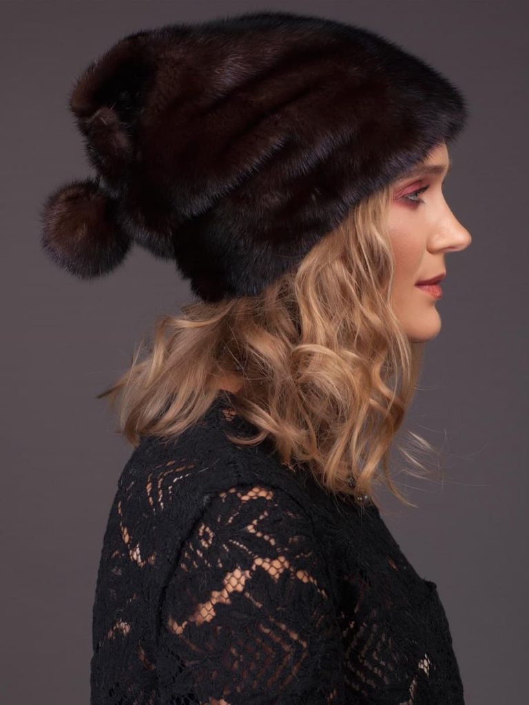Mink Fur Hat With Pom-Pom | Handmade by NordFur