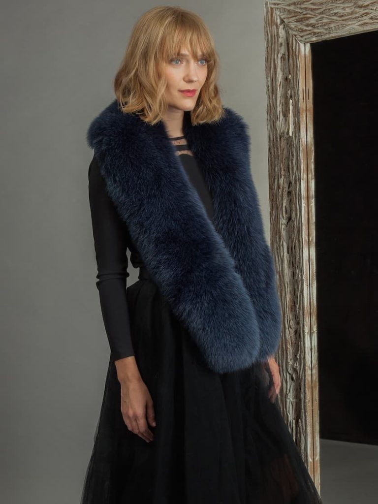 Silver Fox Fur Collar - Stole | Handmade by NordFur