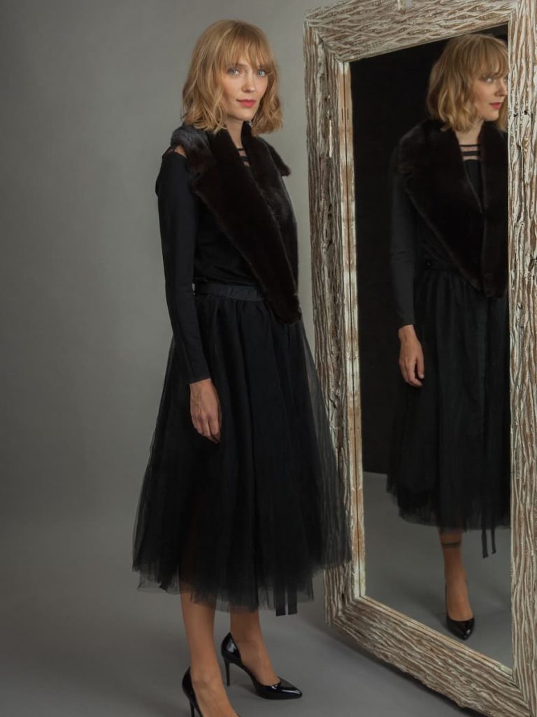 Black Velvet Mink Fur Collar | Handmade by NordFur