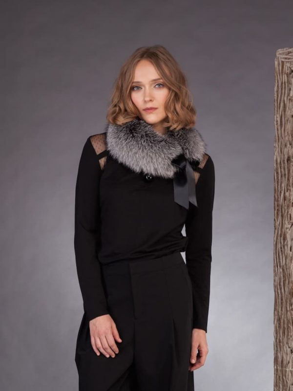 Tied Silver Fox Fur Scarf | NordFur
