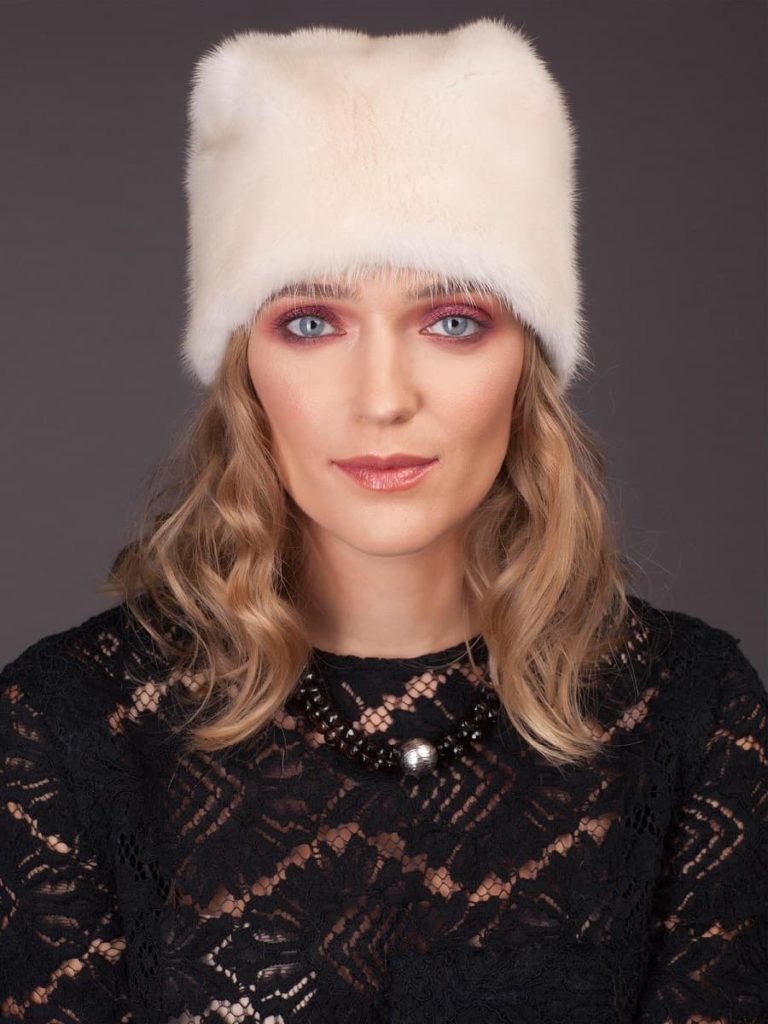 Natural Crystal Mink Fur Hat | Handmade by NordFur