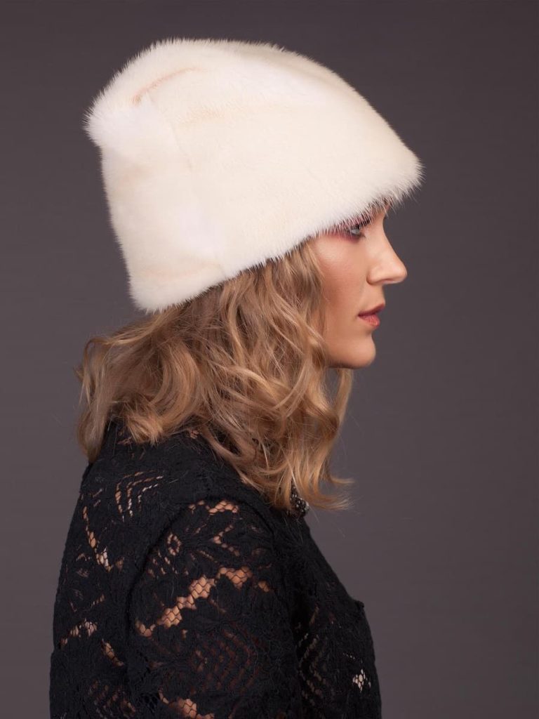 Natural Crystal Mink Fur Hat | Handmade by NordFur