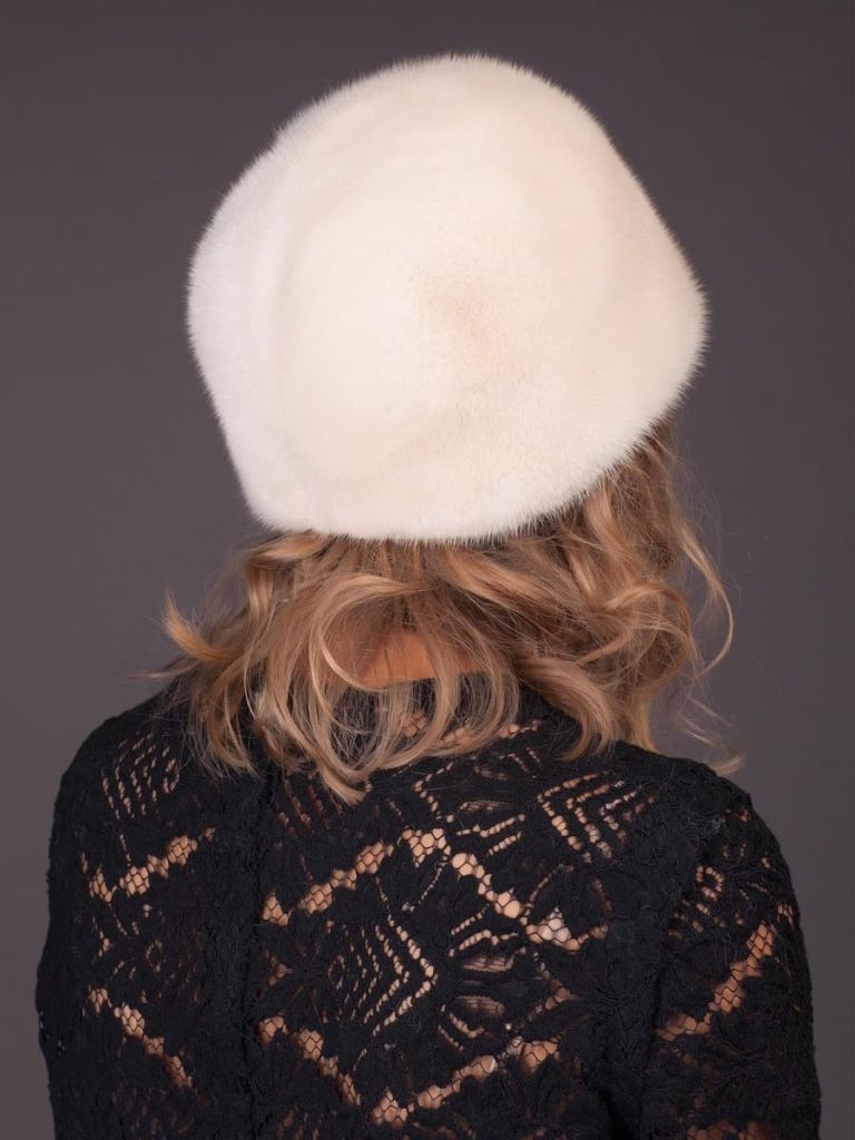 Round Pearl Mink Fur Hat | Handmade by NordFur
