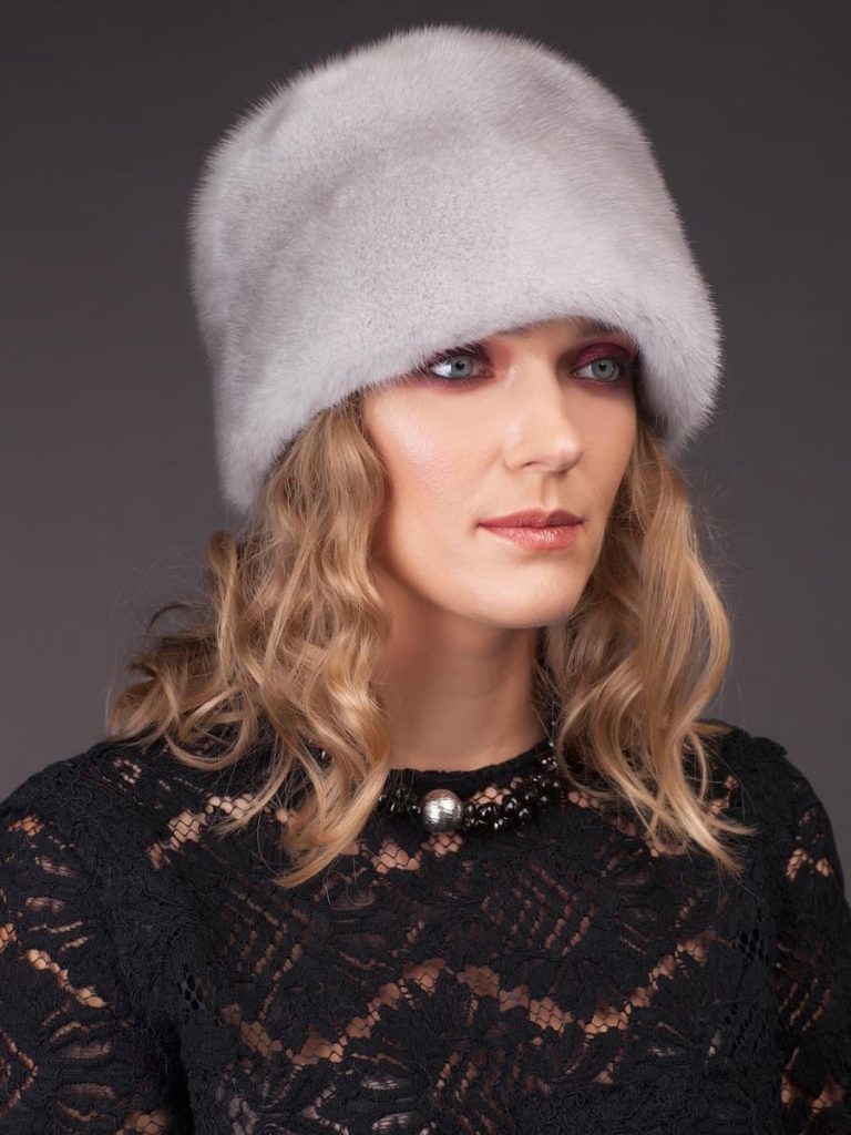 Round Sapphire Mink Fur Hat | Handmade by NordFur