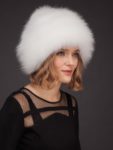White Fox Fur Hat With Pom-pom | Handmade by NordFur