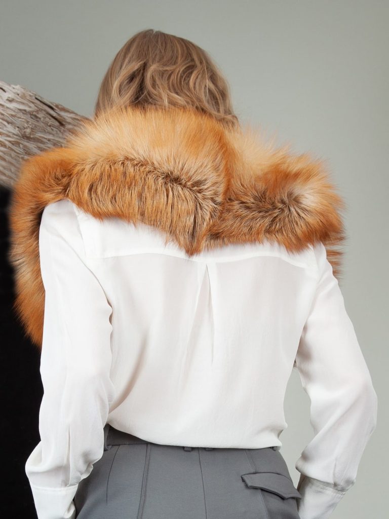 Genuine Island Red Fox Fur Collar | Handmade by NordFur