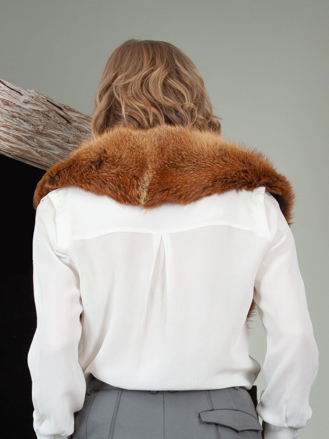 Natural Red Fox Fur Collar | Handmade by NordFur