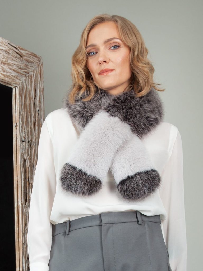 Tied Silver Fox Fur Scarf | NordFur
