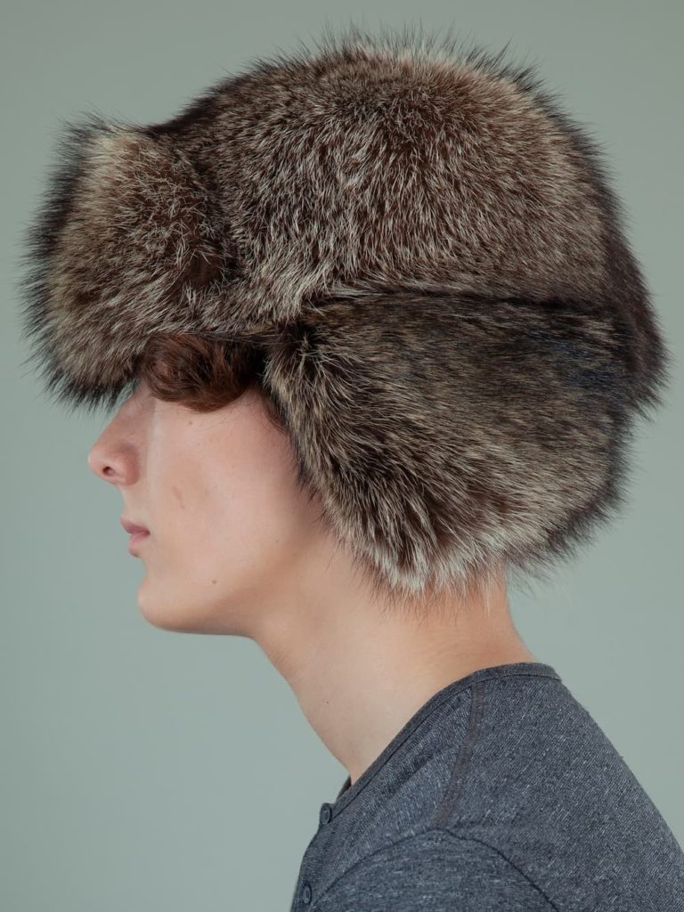 Raccoon Full Fur Trapper Hat with Ear Flaps | Handmade by NordFur