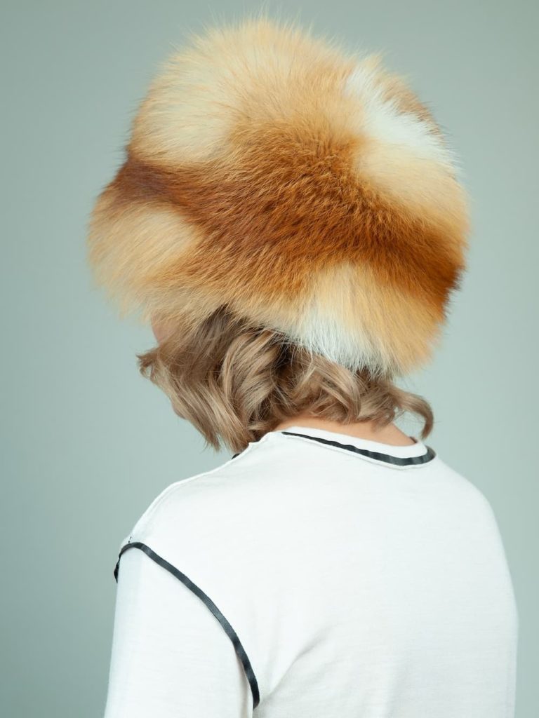 Round Natural Red Fox Full Fur Hat for Women | NordFur