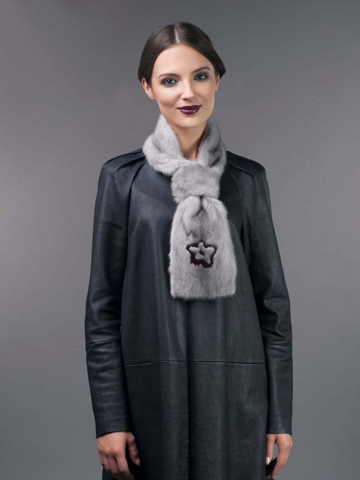 Tied Black Mink Fur Scarf | Handmade by NordFur