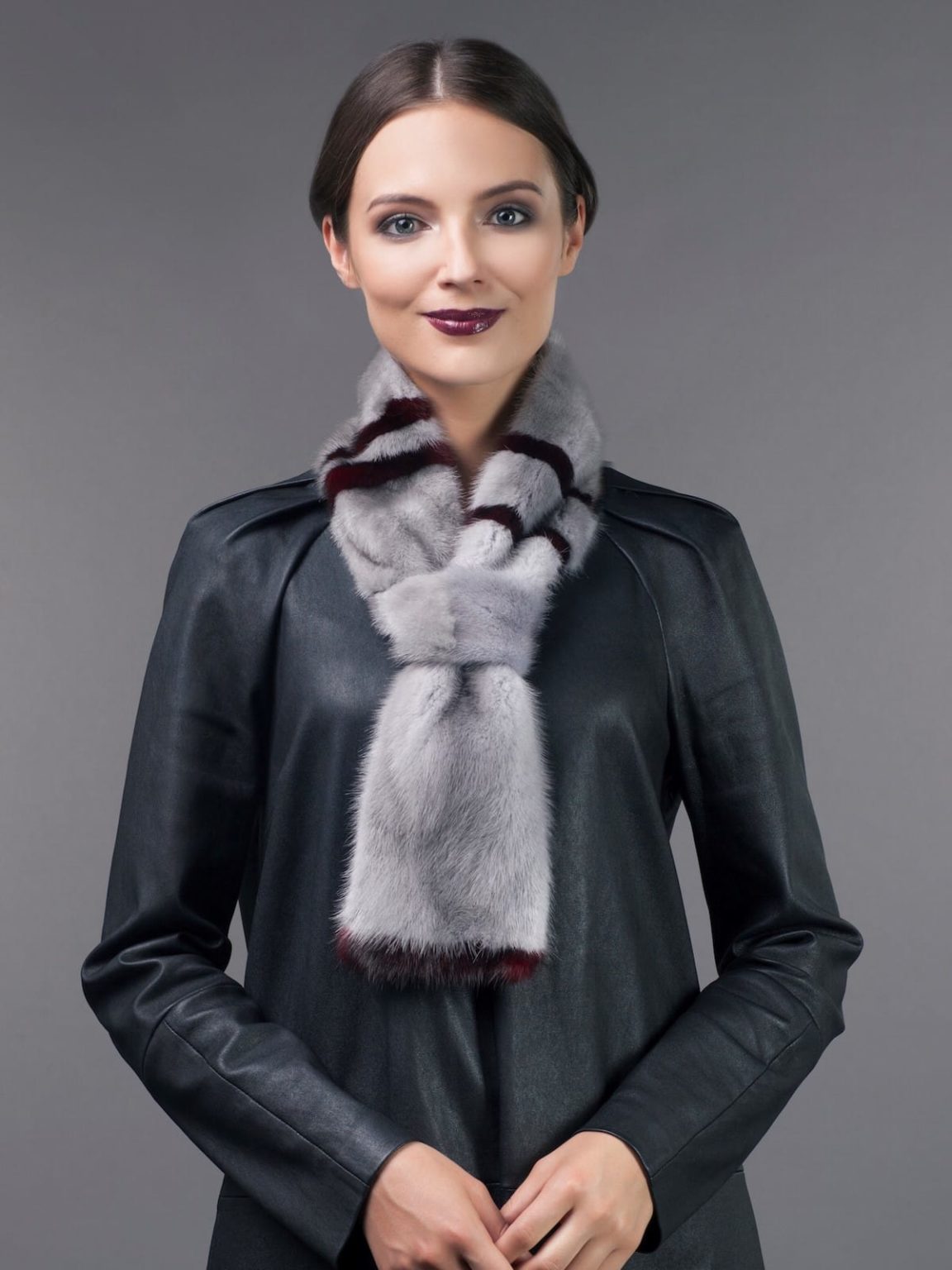 Long Brown Mink Fur Scarf | Handmade by NordFur